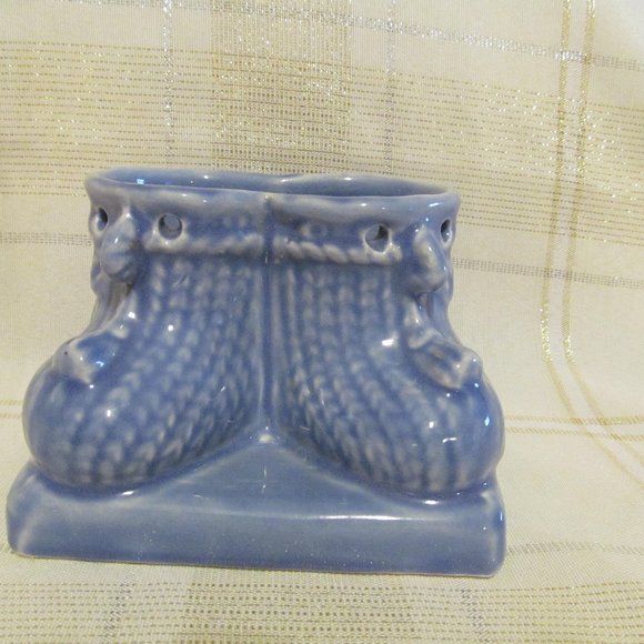 unbranded | Shoes | Vintage Blue Baby Booties Nursery Catch All Art ...